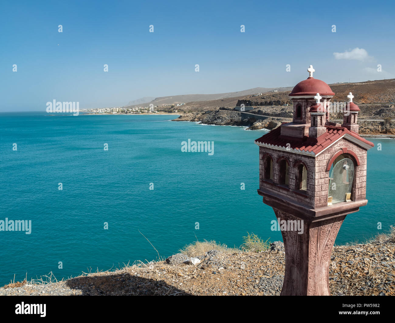 Coast around the capital of Heraklion, Crete island, Greece Stock Photo ...