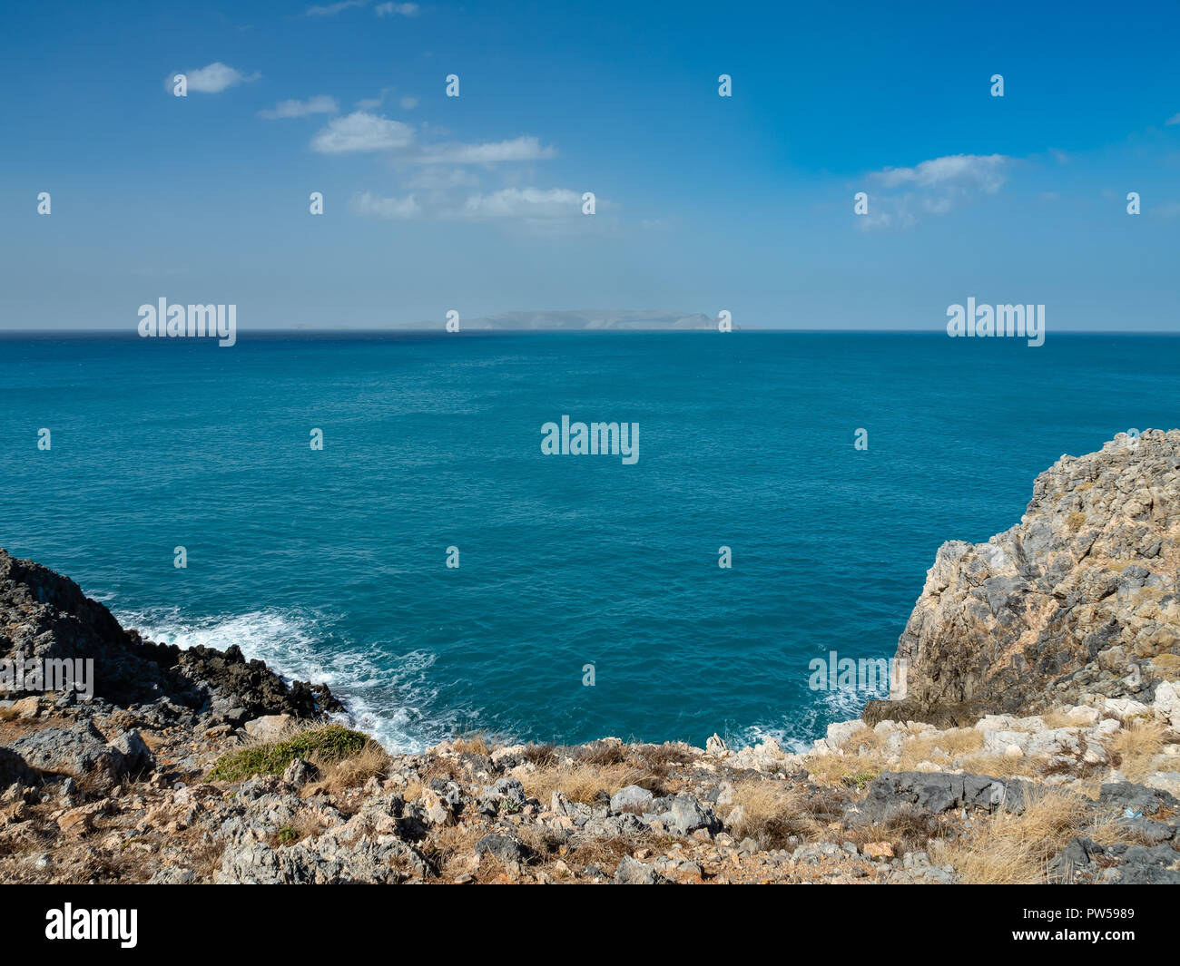 Coast around the capital of Heraklion, Crete island, Greece Stock Photo ...