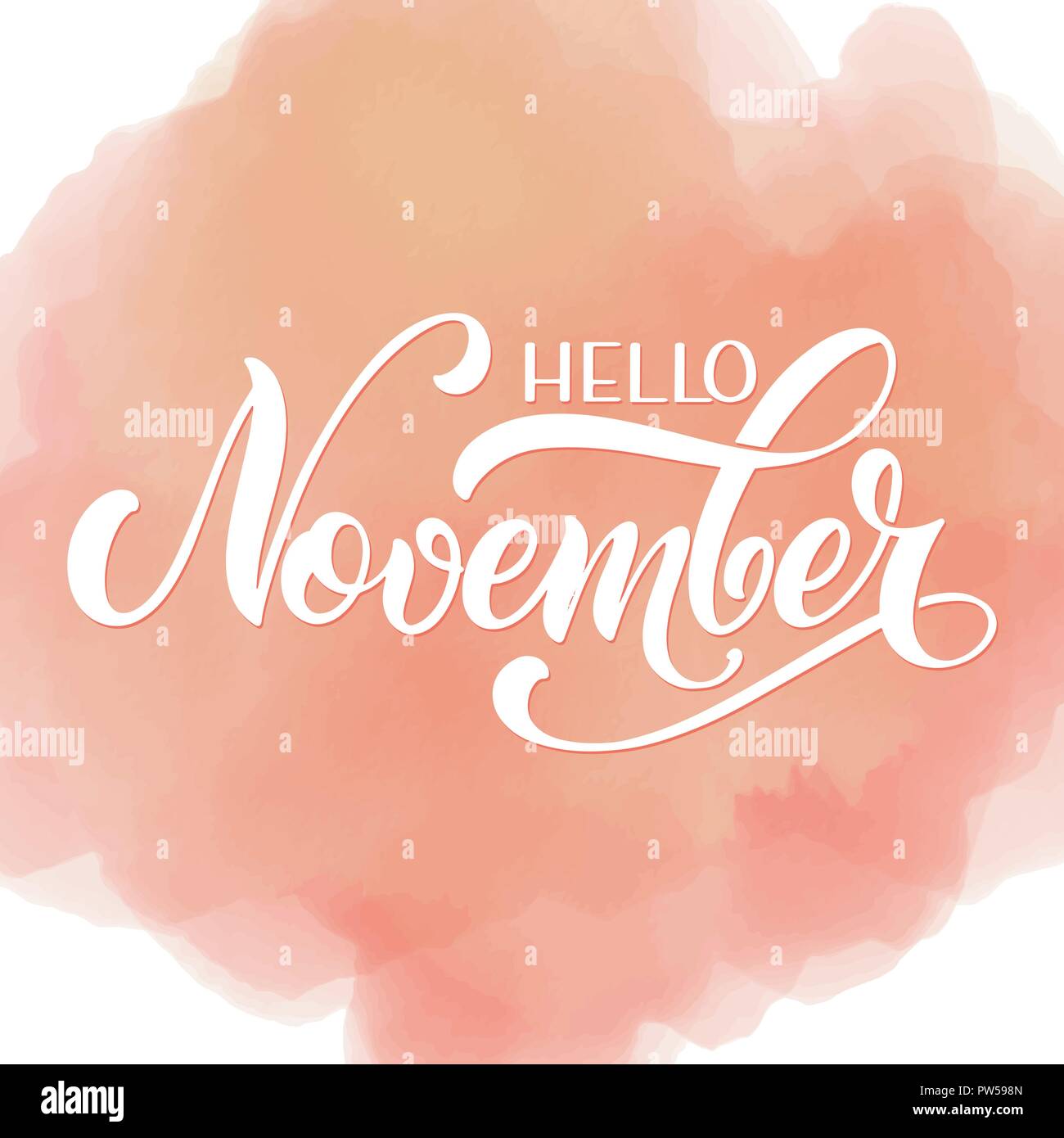 Hello November lettering. Elements for invitations, posters, greeting ...