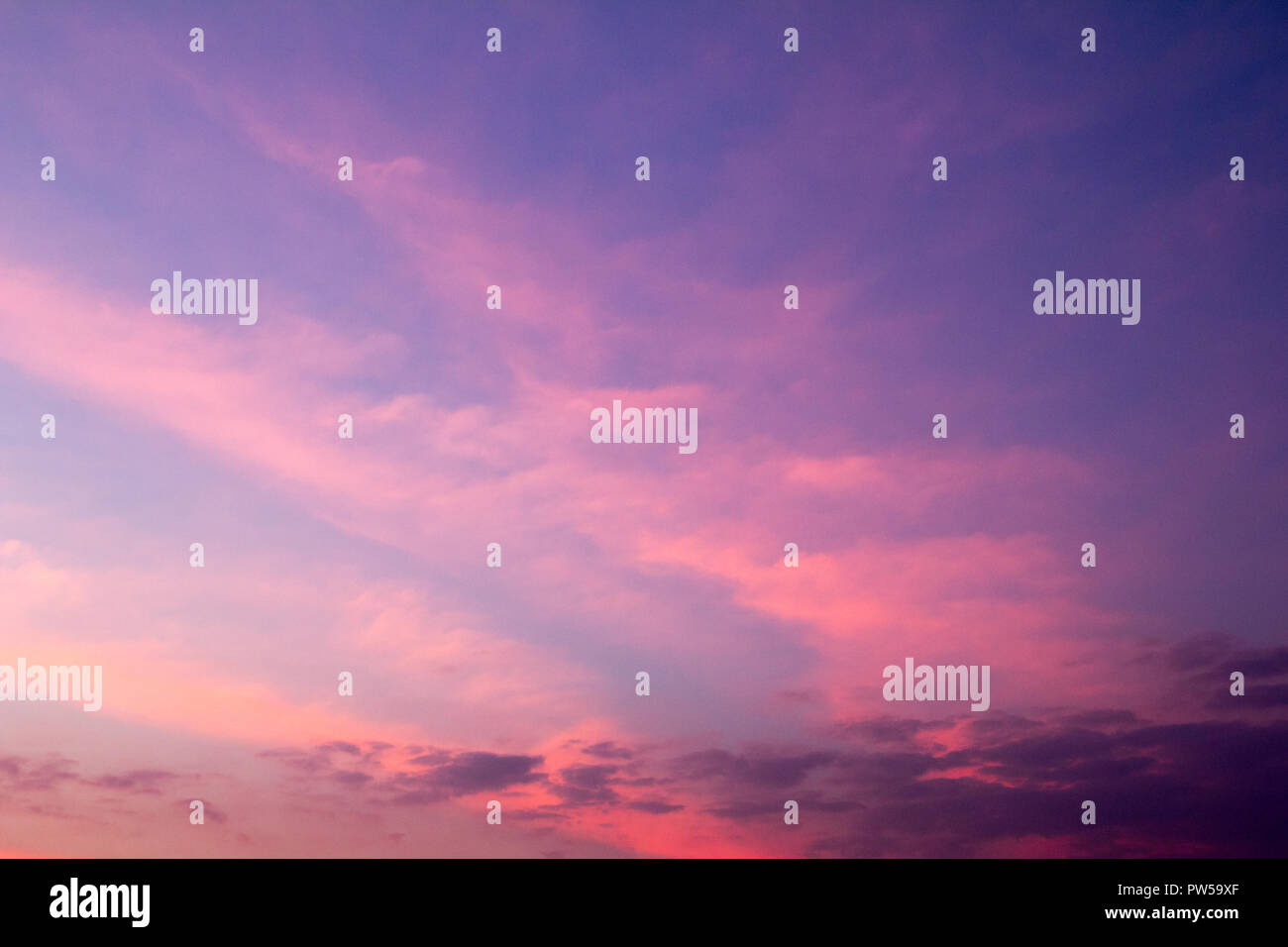 Sky background in twilight period with pink and violet color Stock ...