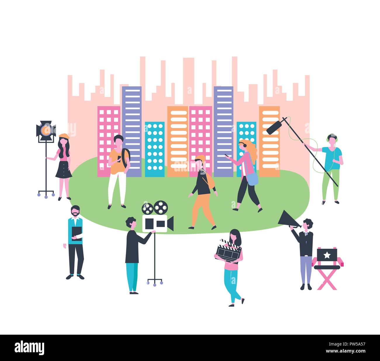 Production team film Stock Vector Images - Alamy