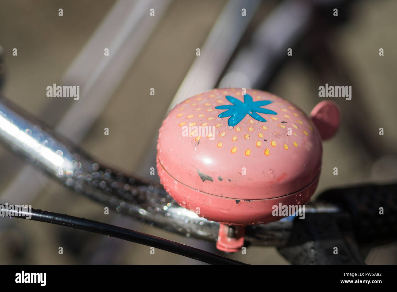 hippie and pink bicycle bell Stock Photo - Alamy