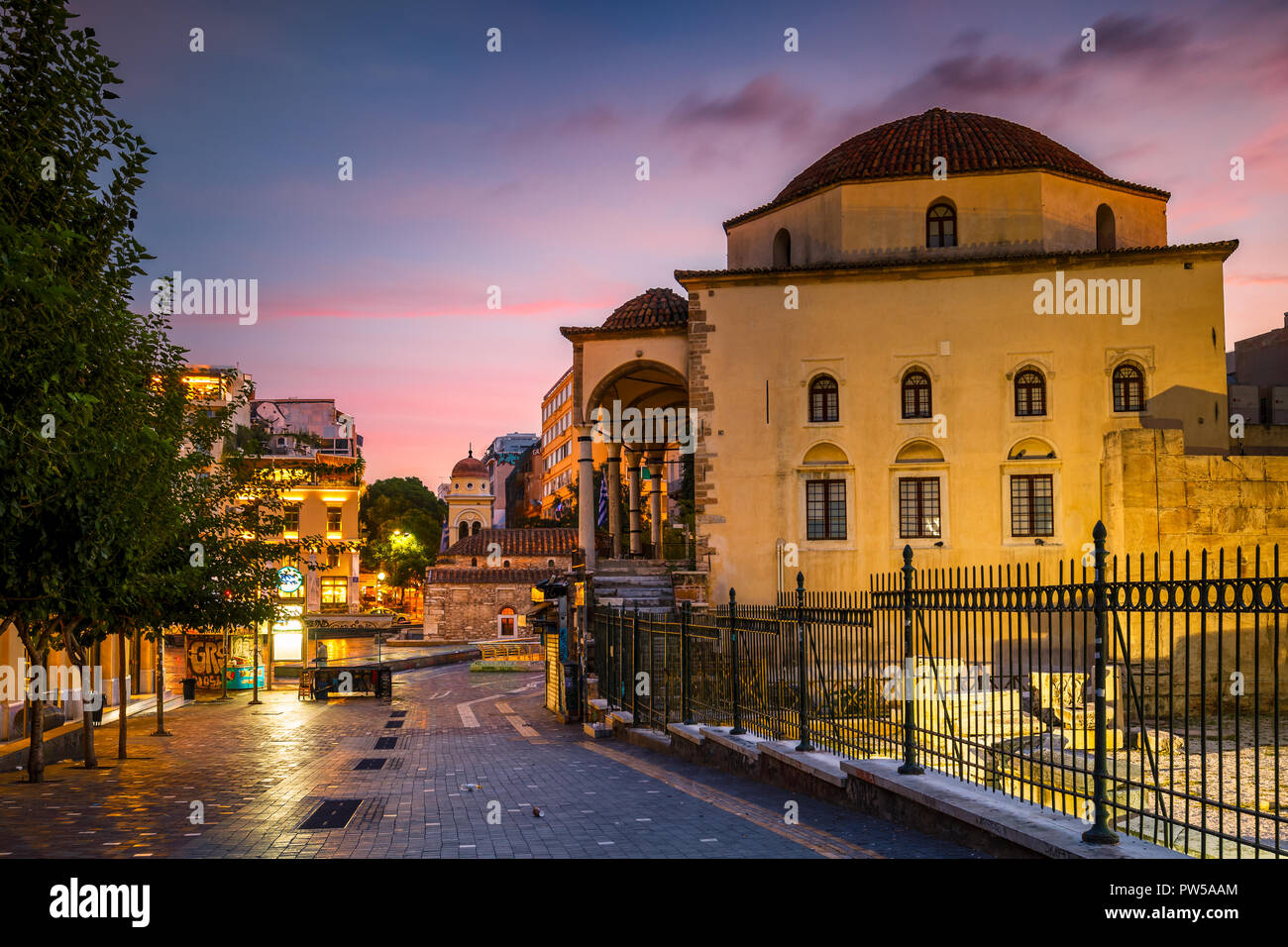 Athens, Greece - October 03, 2018: Tzistarakis Mosque and Monastiraki ...