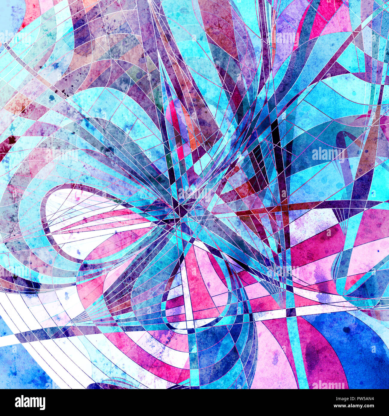 Abstract watercolor bright background with different colorful wave ...