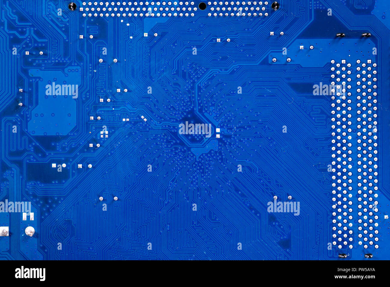 Blue printed circuit board PCB. Computational equipment Stock Photo - Alamy