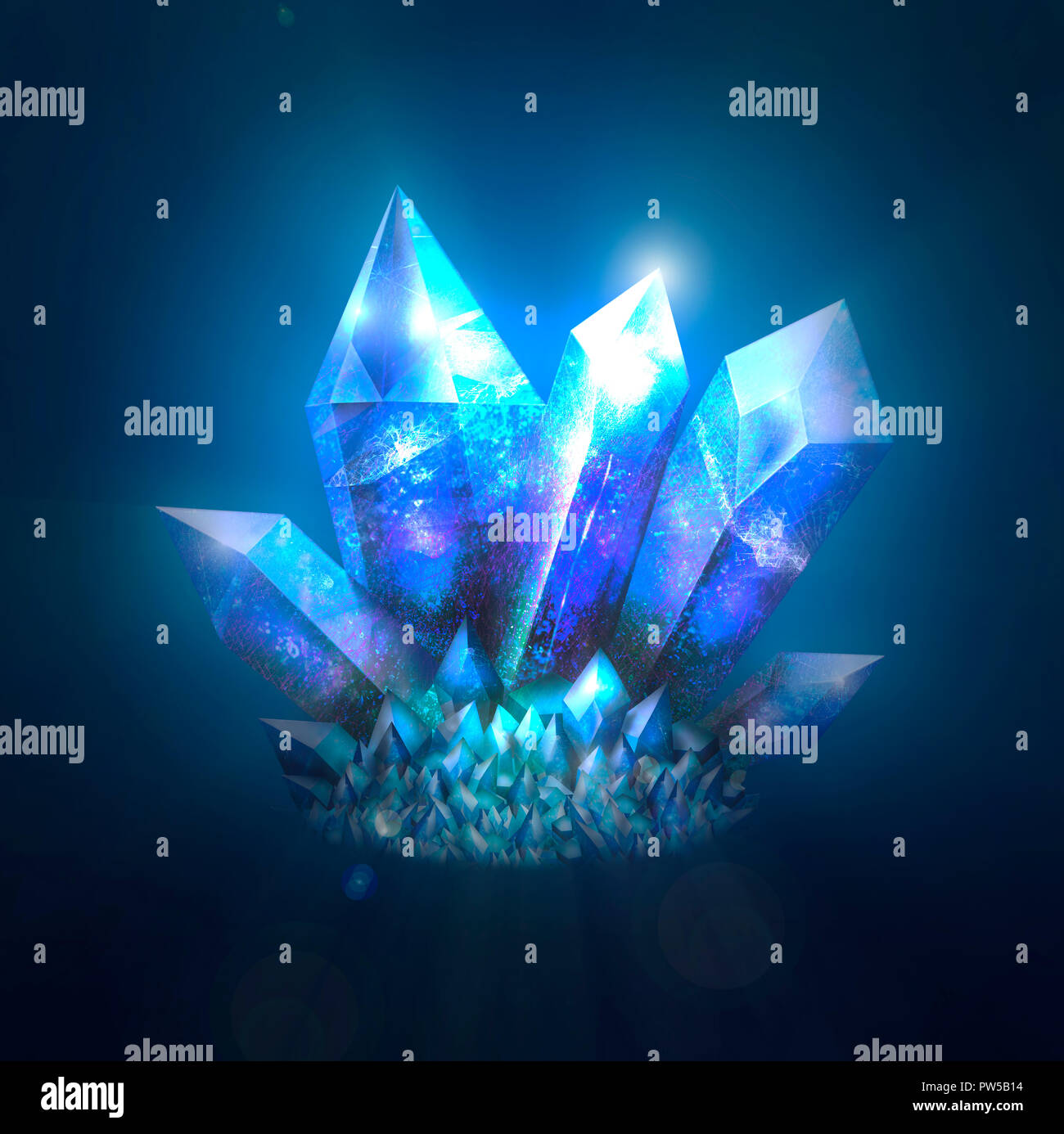 Beautiful natural minerals sparkle with magical shades of blue and blue ...