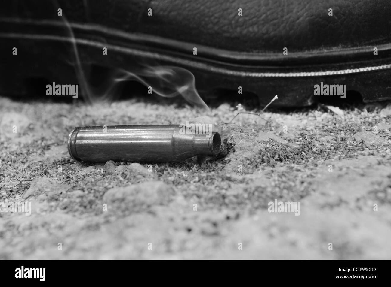 photography with scene weapons metal casings Stock Photo - Alamy