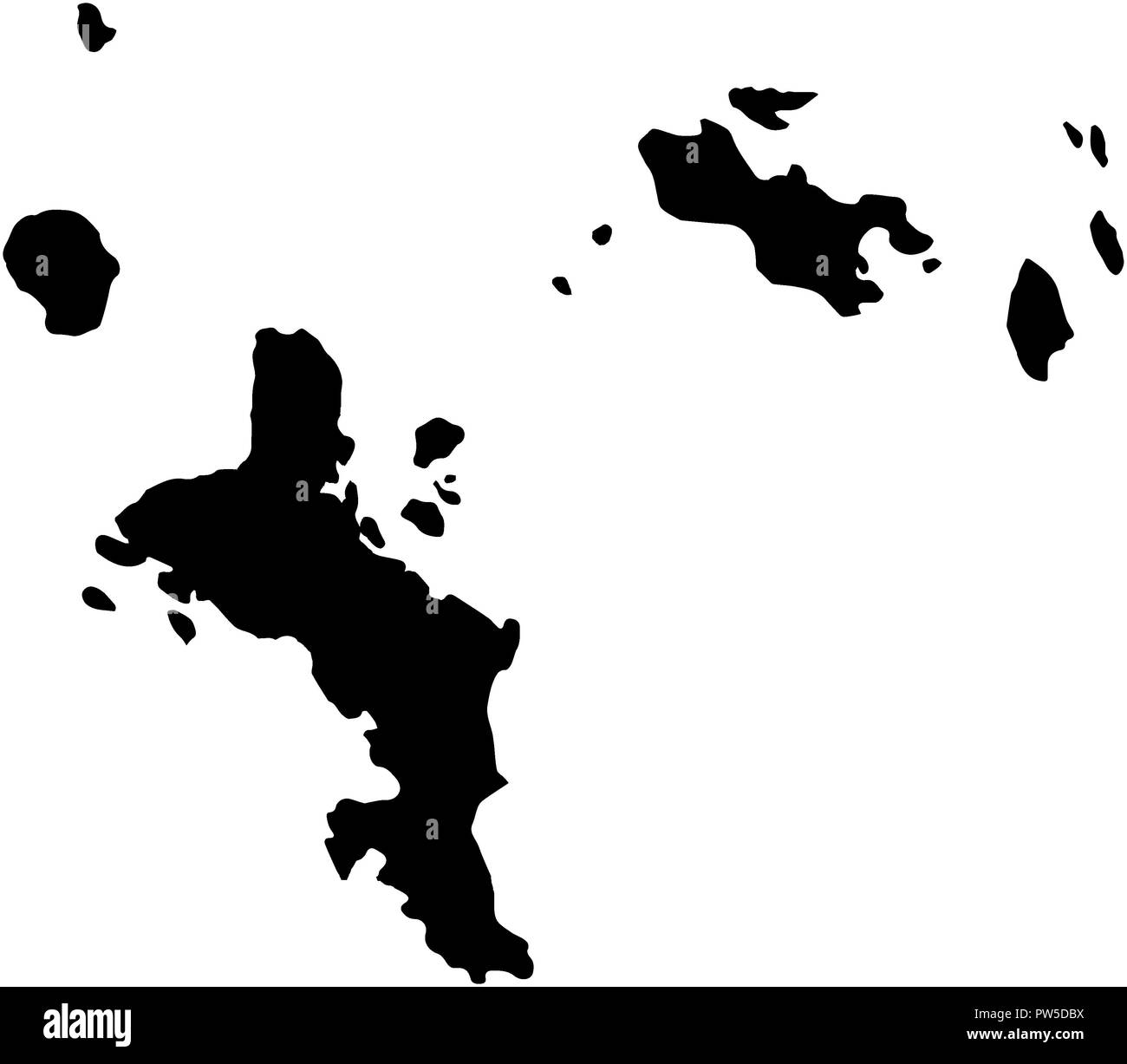 Seychelles islands country Map illustration black isolated Stock Photo ...