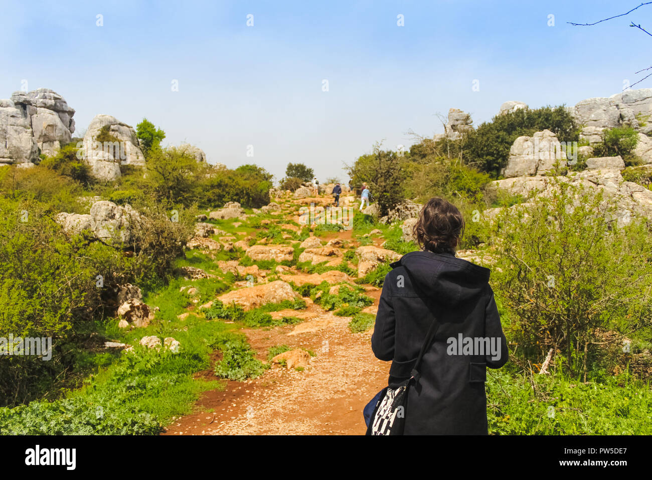 Woman under karst rock hi-res stock photography and images - Alamy