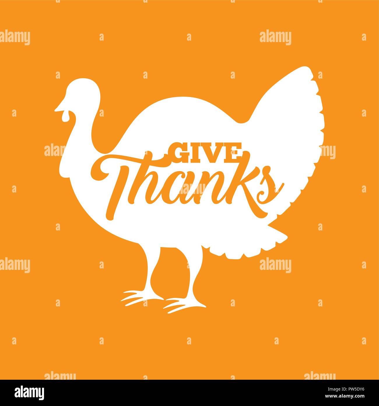 happy thanksgiving turkeysign yellow background vector illustration ...
