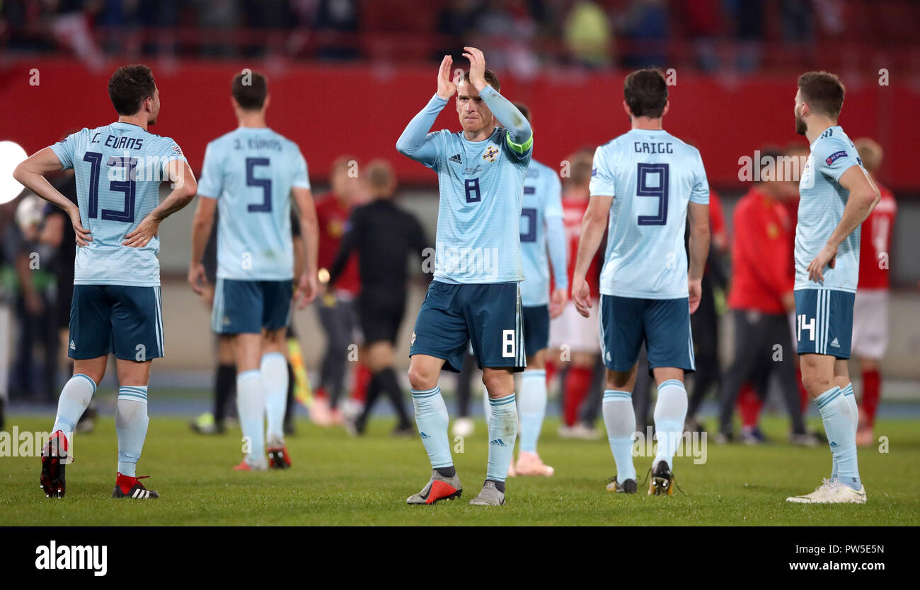 Northern Ireland's Steven Davis applauds the fans after the UEFA ...