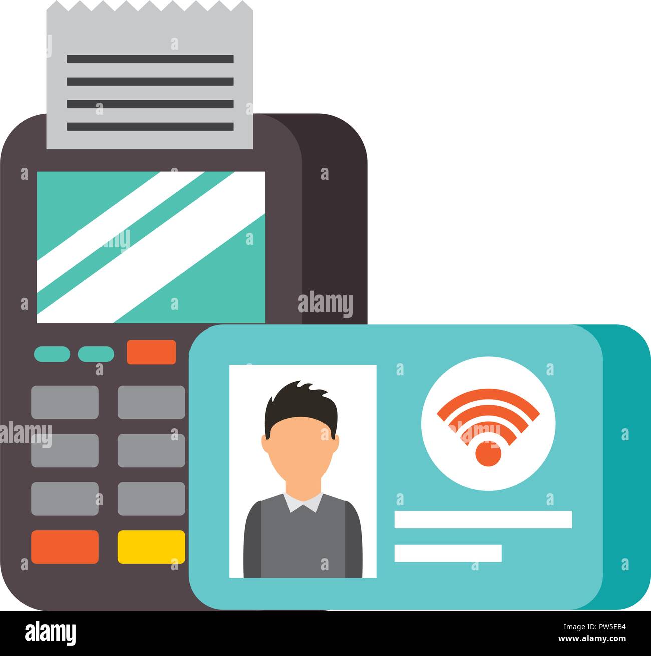 terminal confirms id card nfc payment vector illustration Stock Vector ... terminal confirms id card nfc payment vector illustration Stock Vector ...
