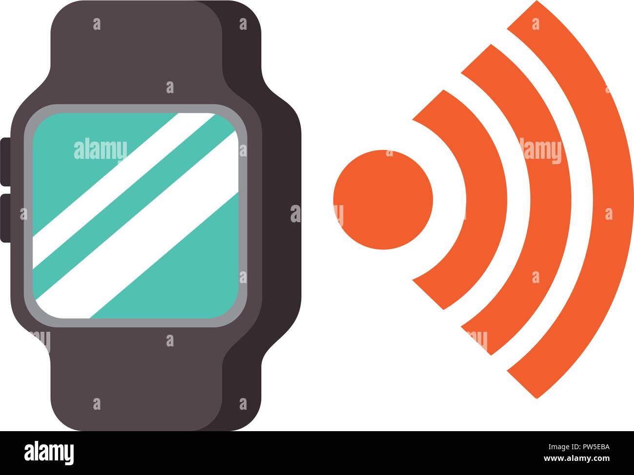 smartwatch wireless signal nfc payment vector illustration Stock Vector ... smartwatch wireless signal nfc payment vector illustration Stock Vector ...