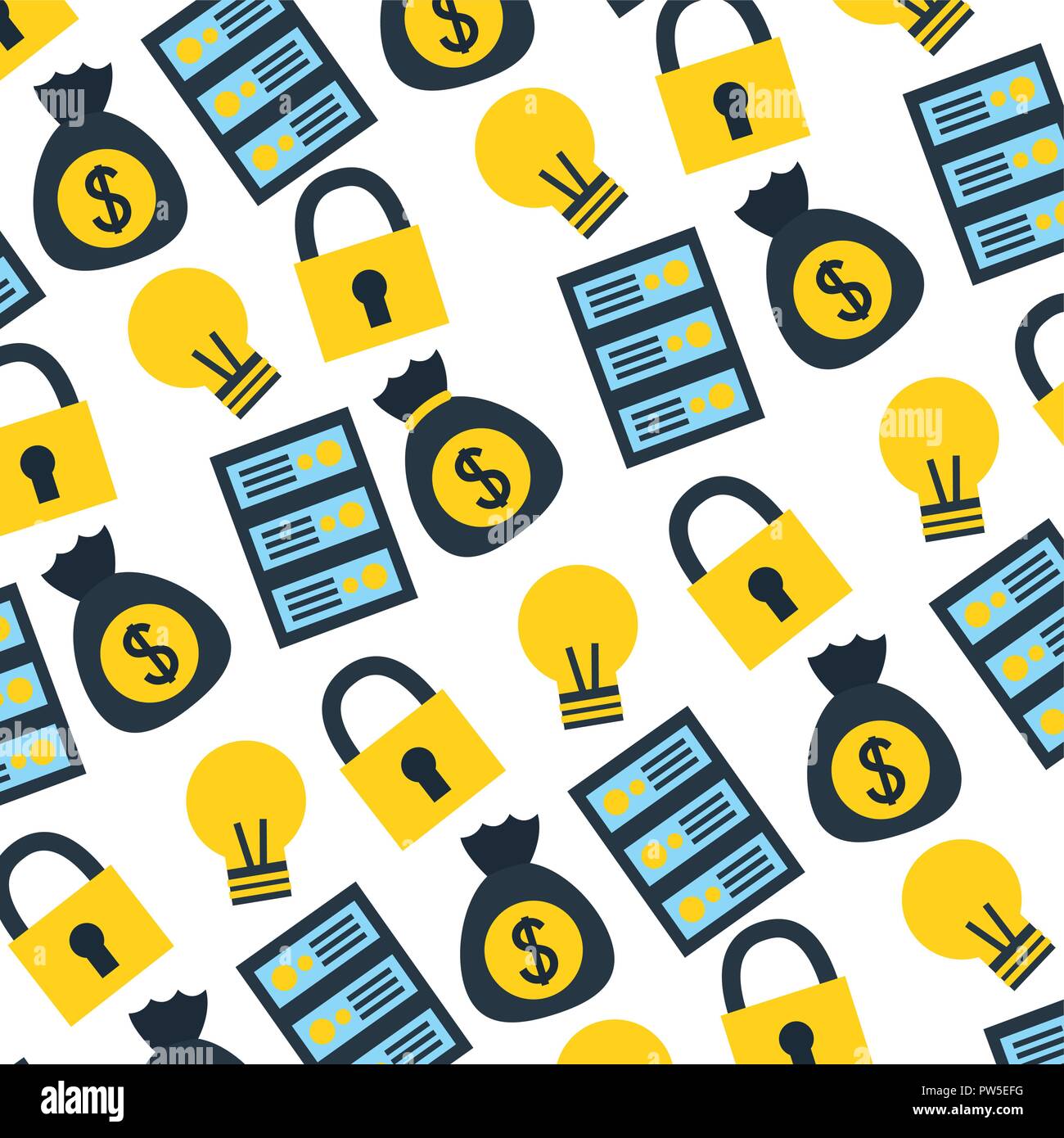 database money bag security creativity fintech background vector ...