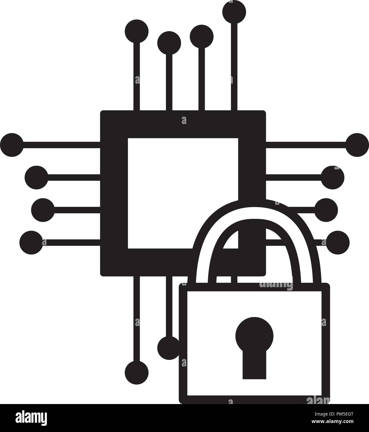 motherboard circuit technology security isolated vector illustration ...