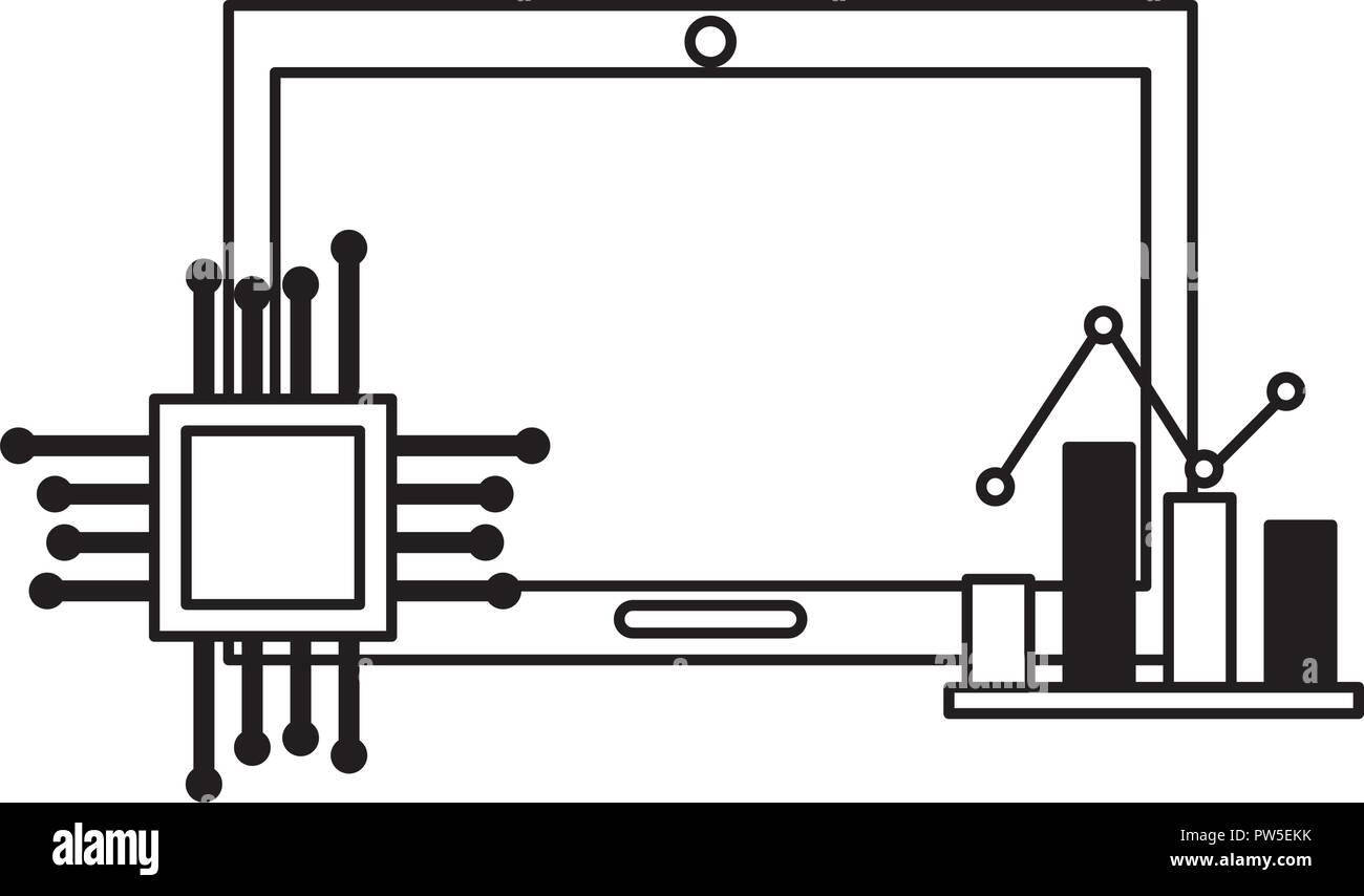 computer motherboard circuit statistics fintech vector illustration ...