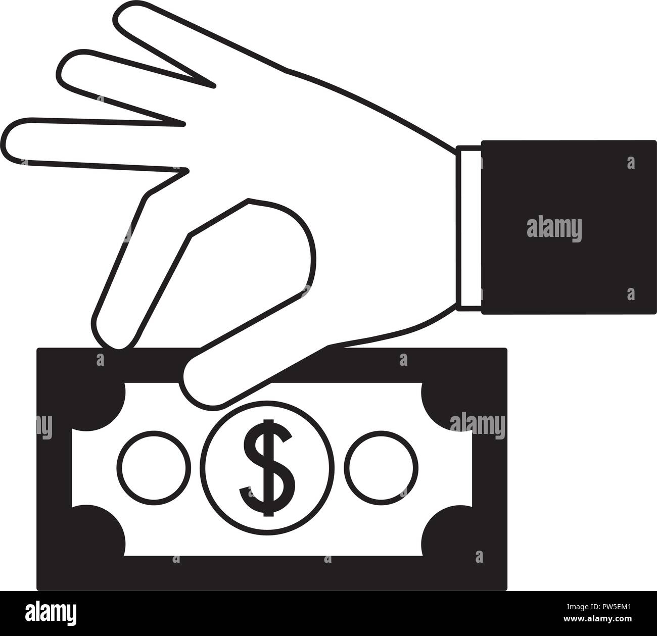 hand holding banknote money fintech vector illustration Stock Vector ...