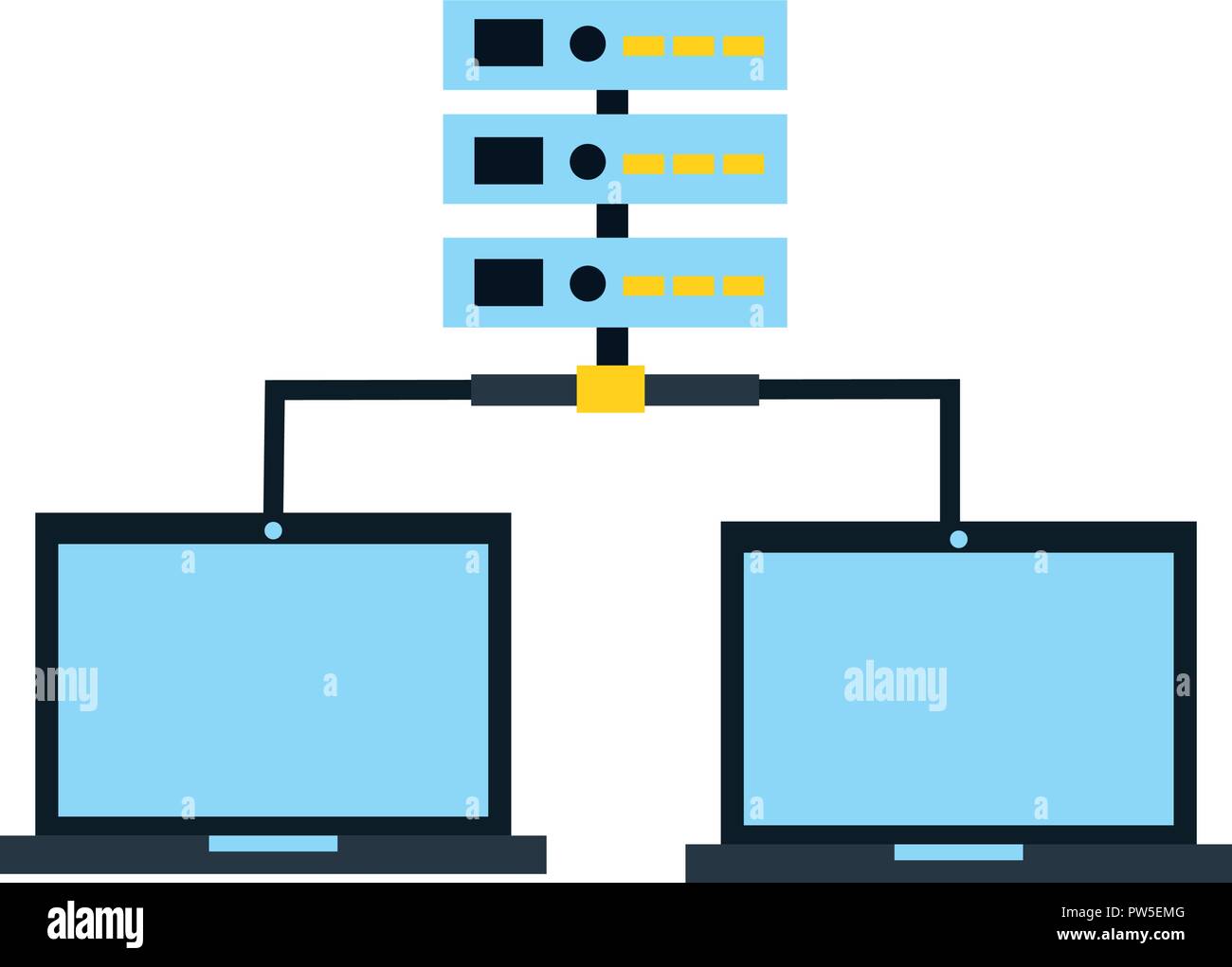 database center computers connection fintech vector illustration Stock ...