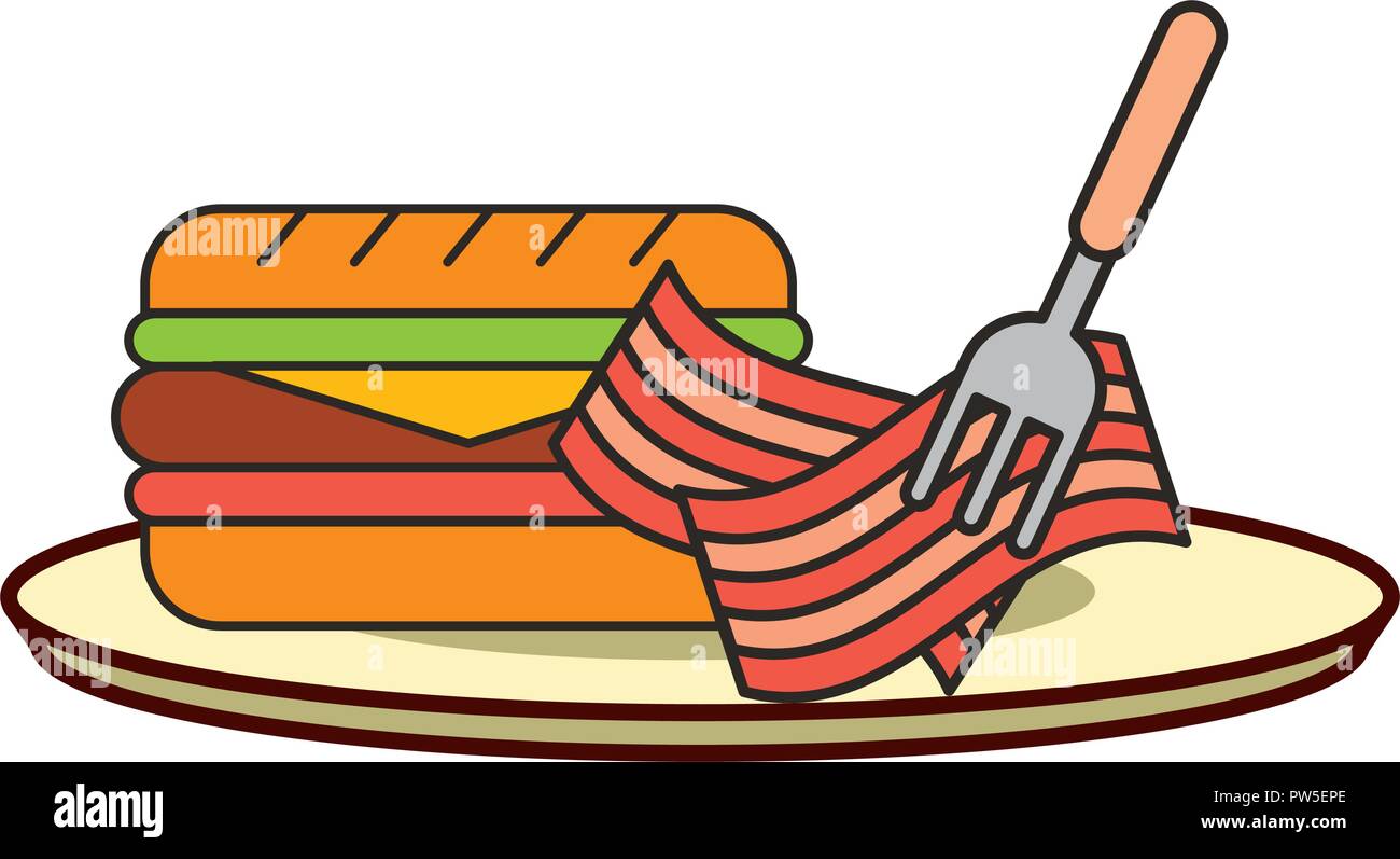 Burger bacon cheese on Stock Vector Images - Alamy