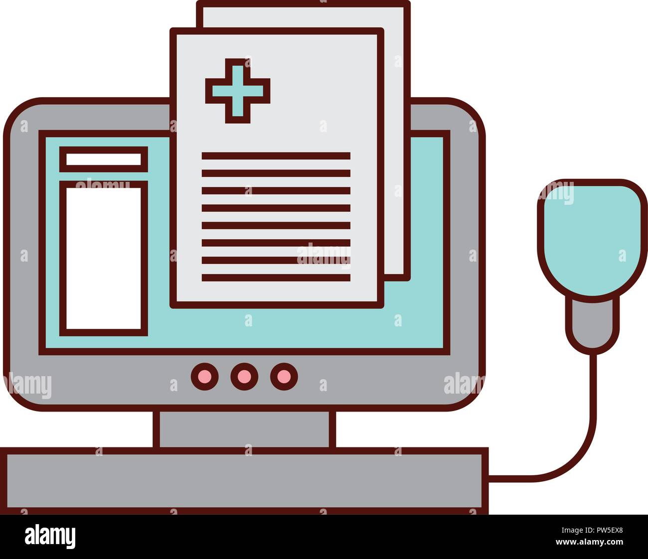 medical computer report prescription isolated Stock Vector Image & Art ...