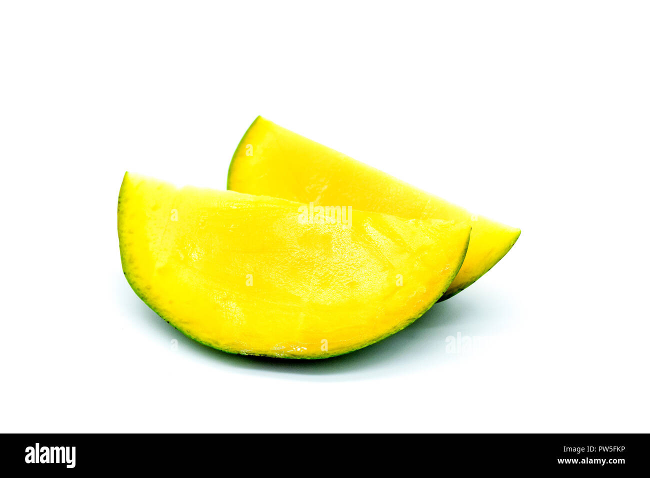 mango slices, cutted mango fruit isolated on white background Stock ...