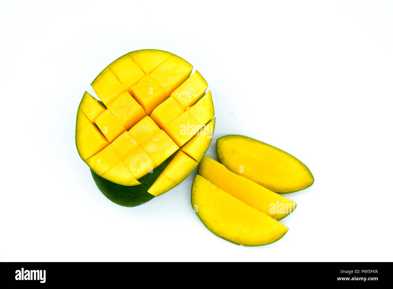 mango isolated on white background, mango slice, mango fruit, cutted ...