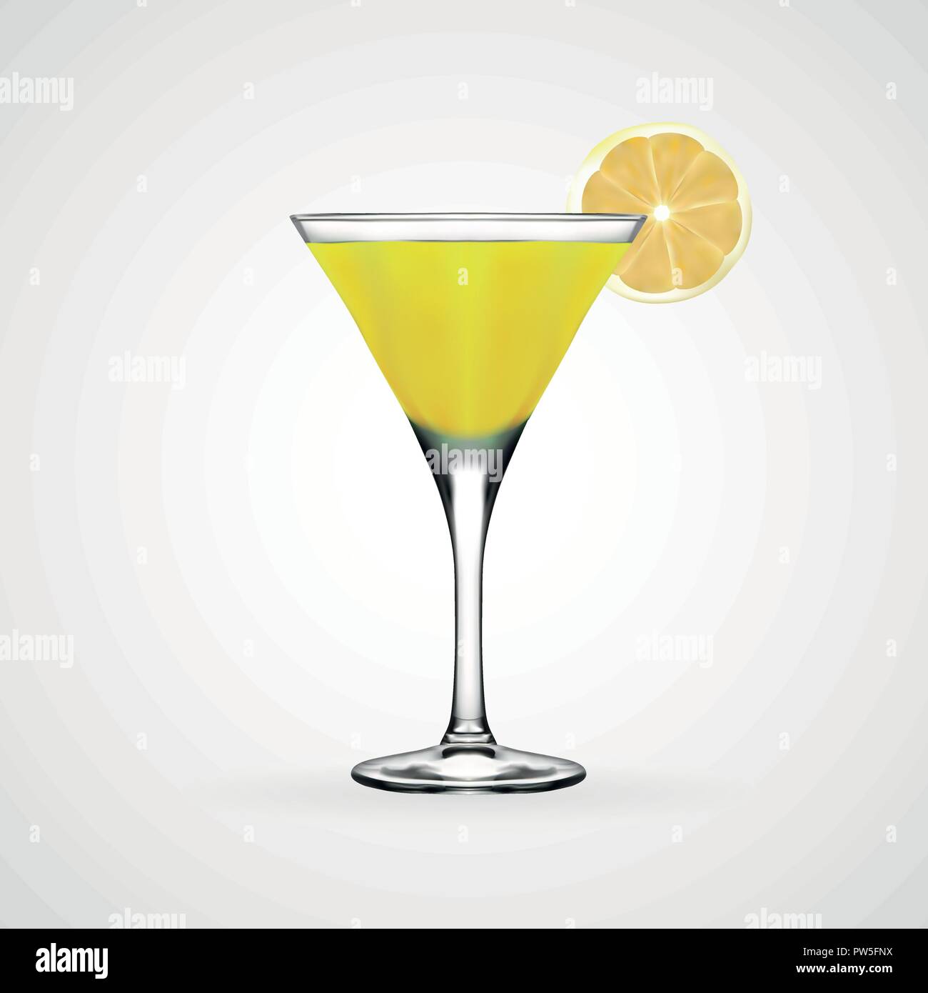 Yellow cocktail glass, vector, illustration, eps file Stock Vector ...