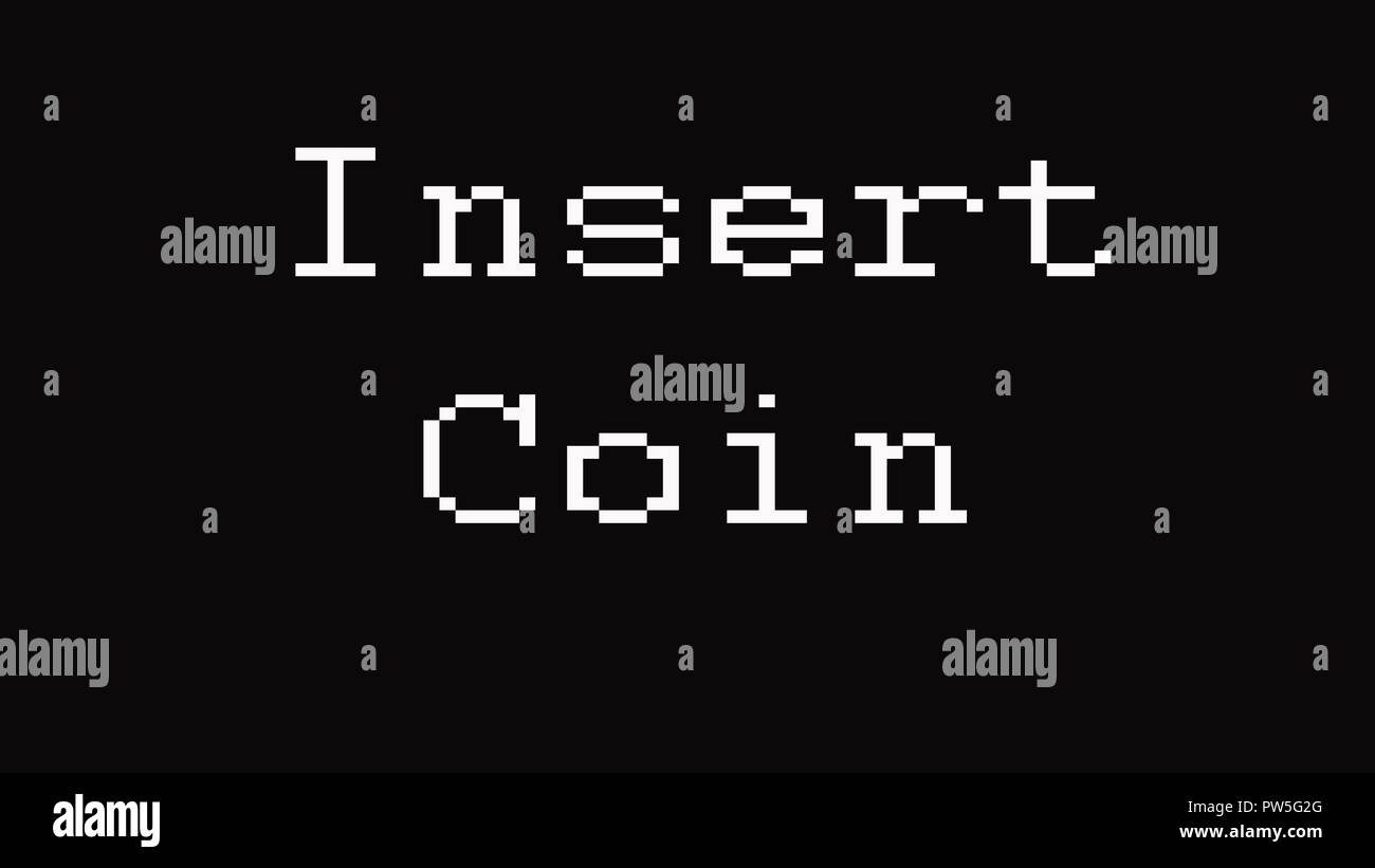 Insert Coin Classic Arcade. Game Over in text titles Stock Photo - Alamy