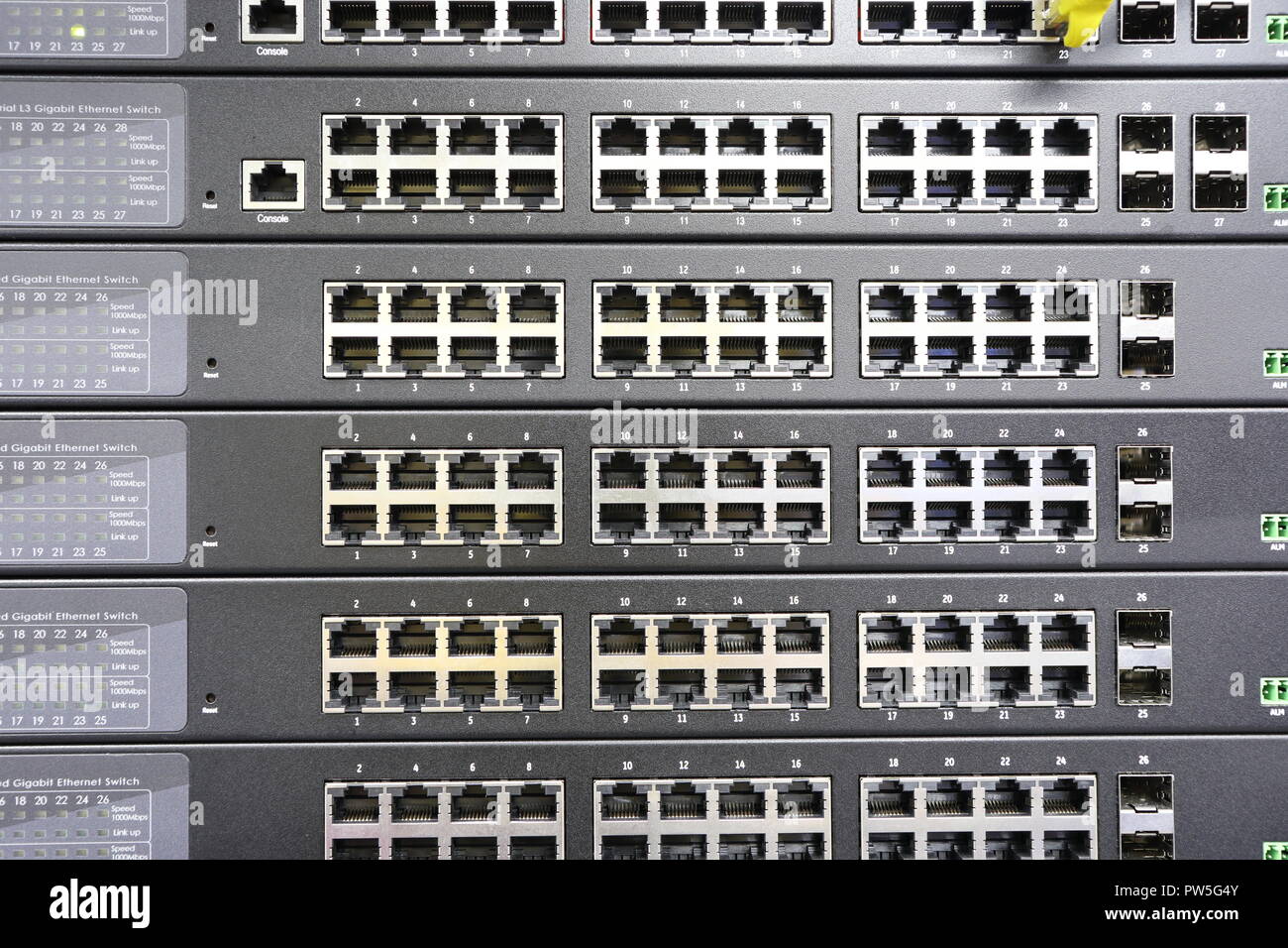 Network switch hub for high temperature duty ; close up Stock Photo - Alamy