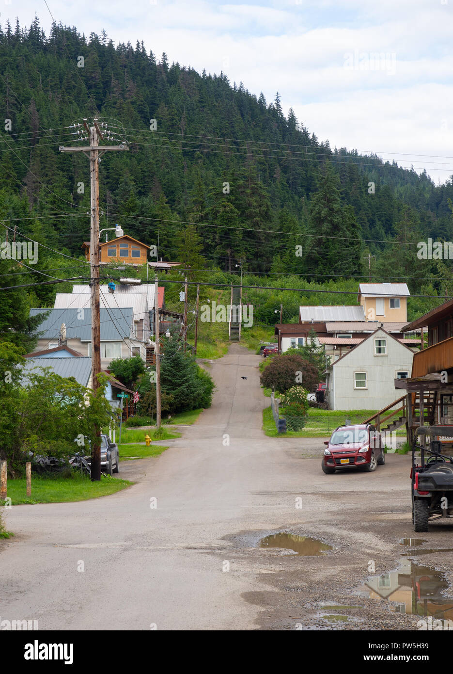 Residential Street In Hoonah Stock Photo - Alamy