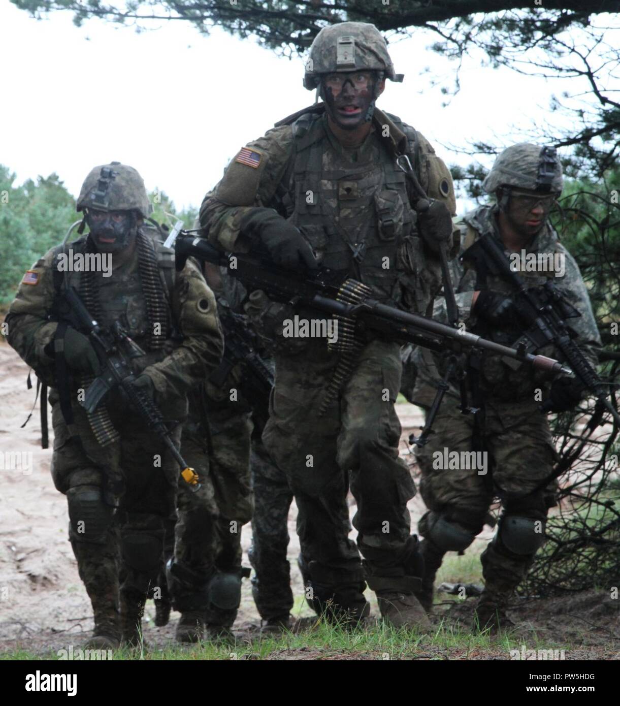 Soldiers with Michigan Army National Guard Company B, 1st Battalion ...