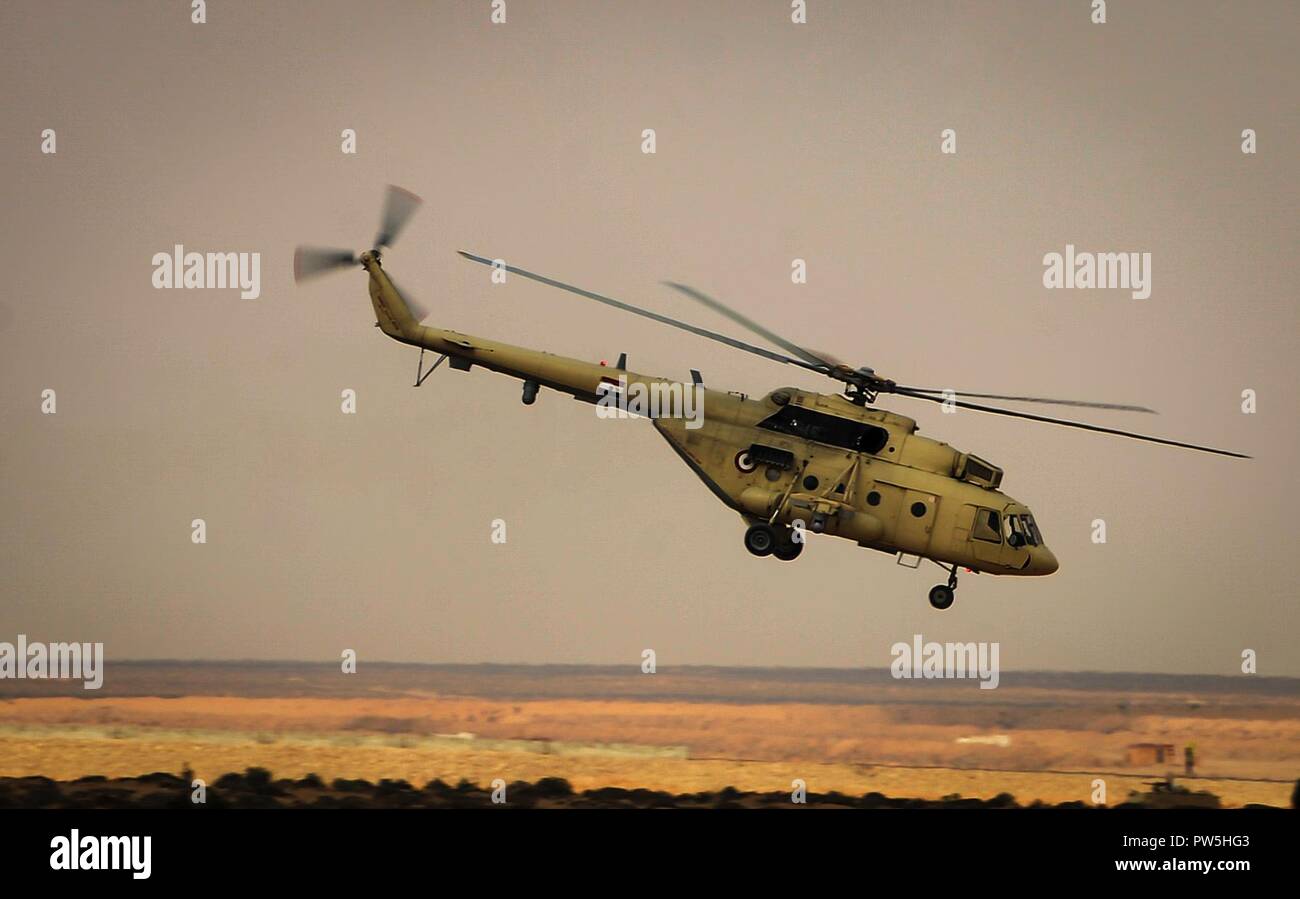 An Egyptian Aérospatiale Gazelle helicopter participates in an Egyptian ...