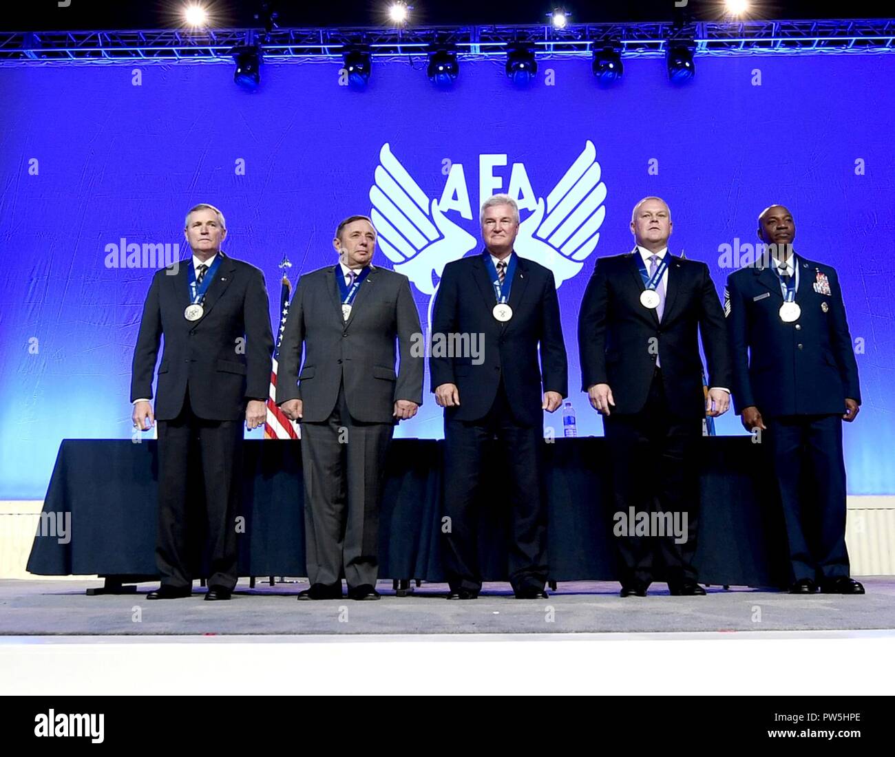 The Air Force Association presents medals commemorating the 50-year ...