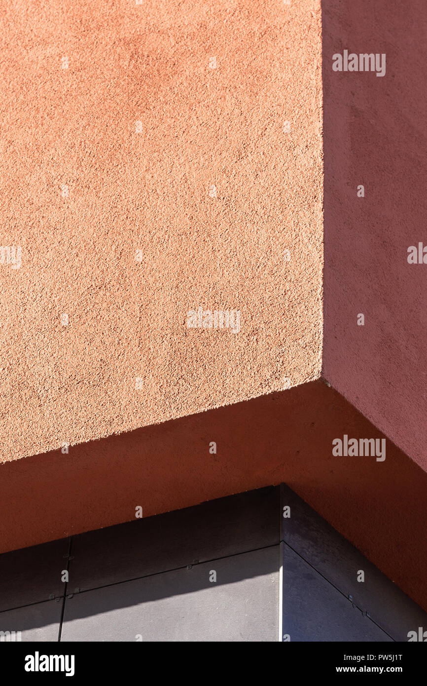 Facade plaster background. Single-ply monolithic plaster decorative ...