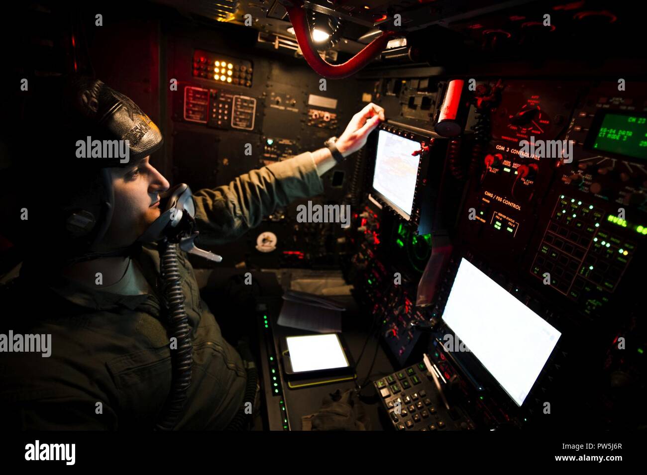 A radar navigator from the 2nd Bomb Wing, Barksdale Air Force Base, La ...