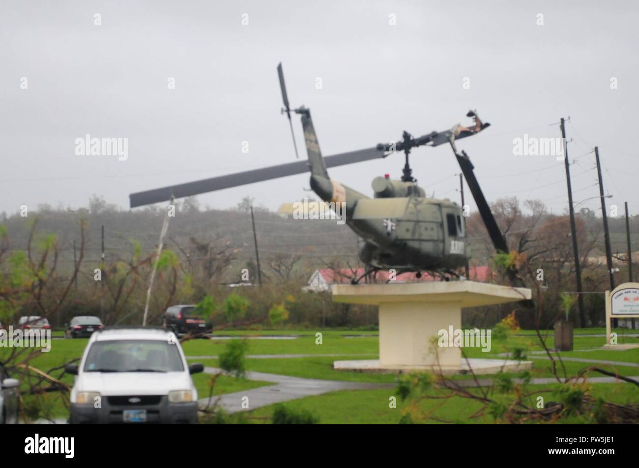 The UH-1 Iroquois located at the Estate Bethlehem Military Compound ...