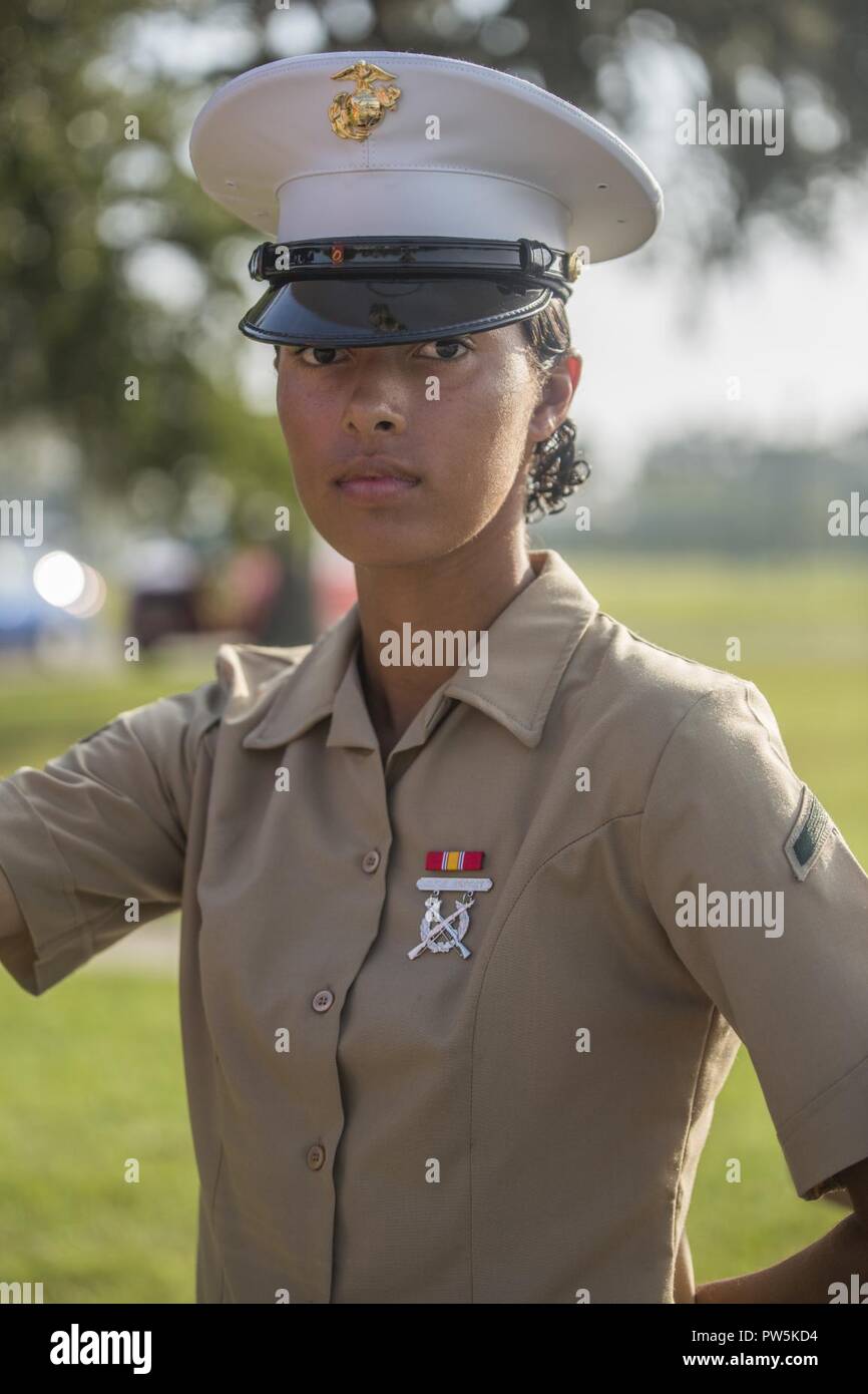 U.S. Marine Corps Pfc. Lydia Borrasso, honor graduate for Platoon 4035 ...