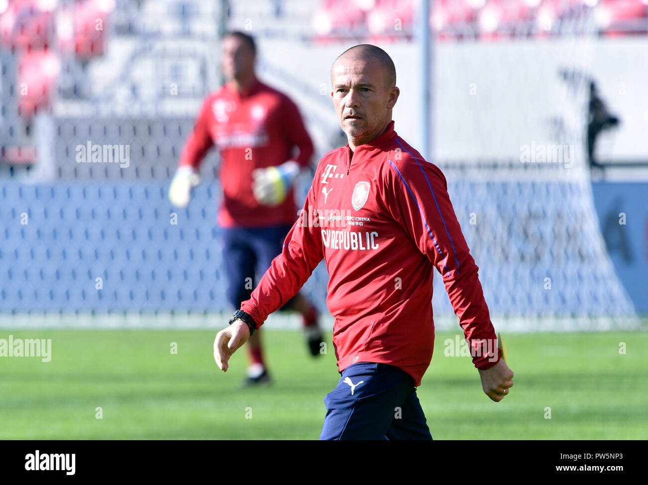 Trnava, Slovakia. 12th Oct, 2018. Assistant of coach of Czech Republic ...