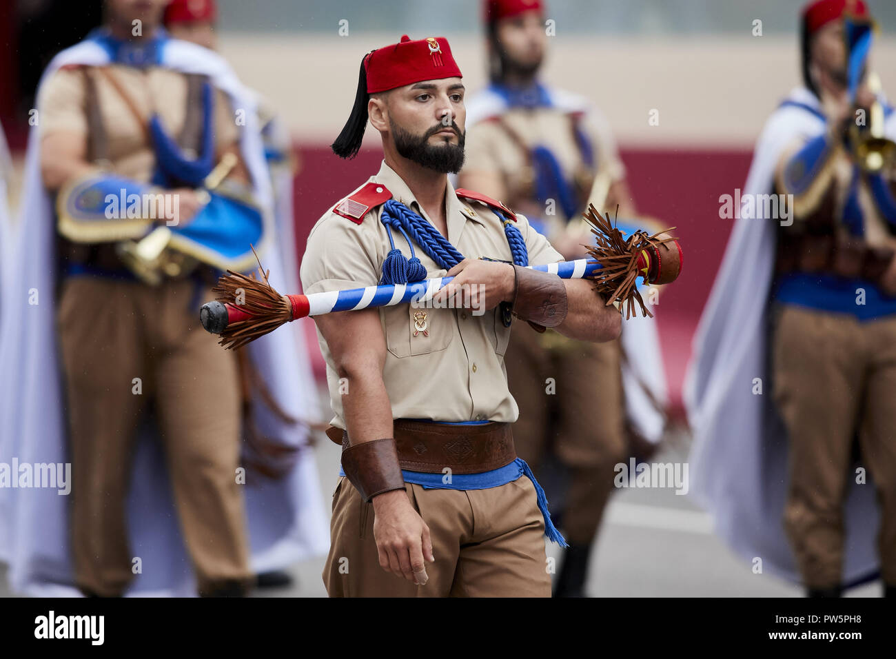 Madrid, Spain. 12th Oct, 2018. A soldier seen marching during Spanish ...