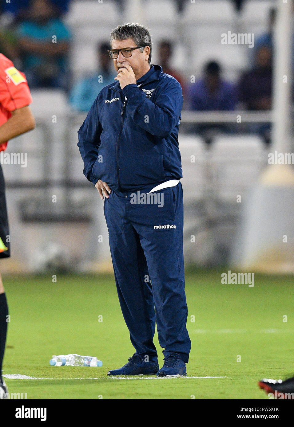 Doha, Qatar. 12th Oct, 2018. Ecuador's head coach Herman Dario Gomez ...