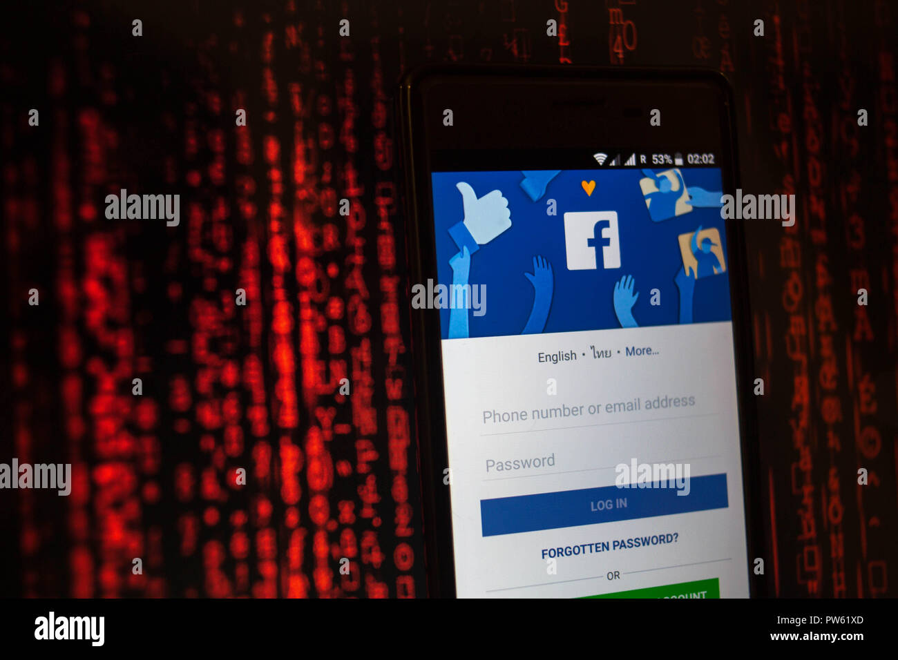 The Facebook logo seen displayed on a smartphone Stock Photo - Alamy