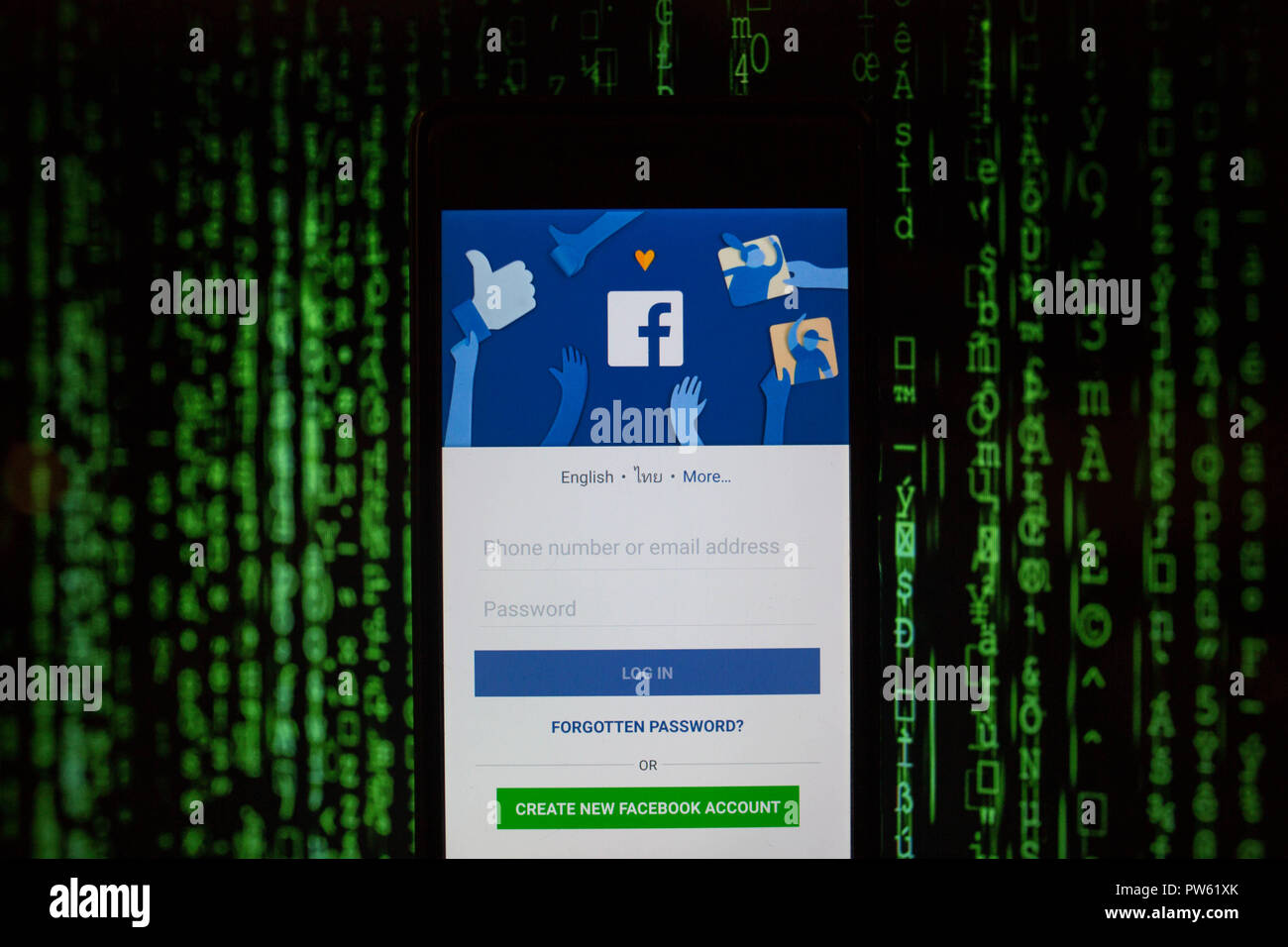 The Facebook logo seen displayed on a smartphone Stock Photo - Alamy