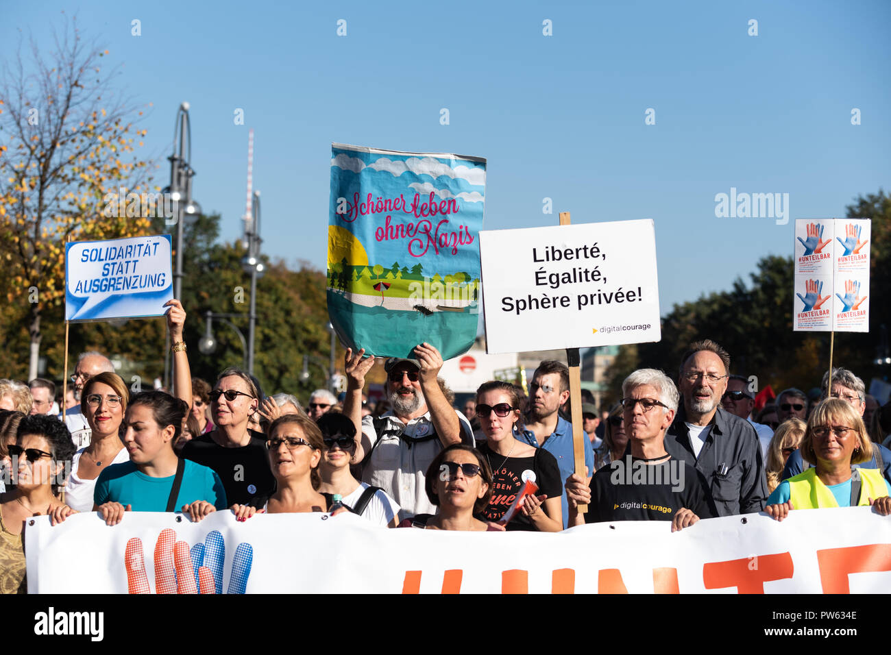 "Beautiful life without Nazis" seen written on a sign during the ...