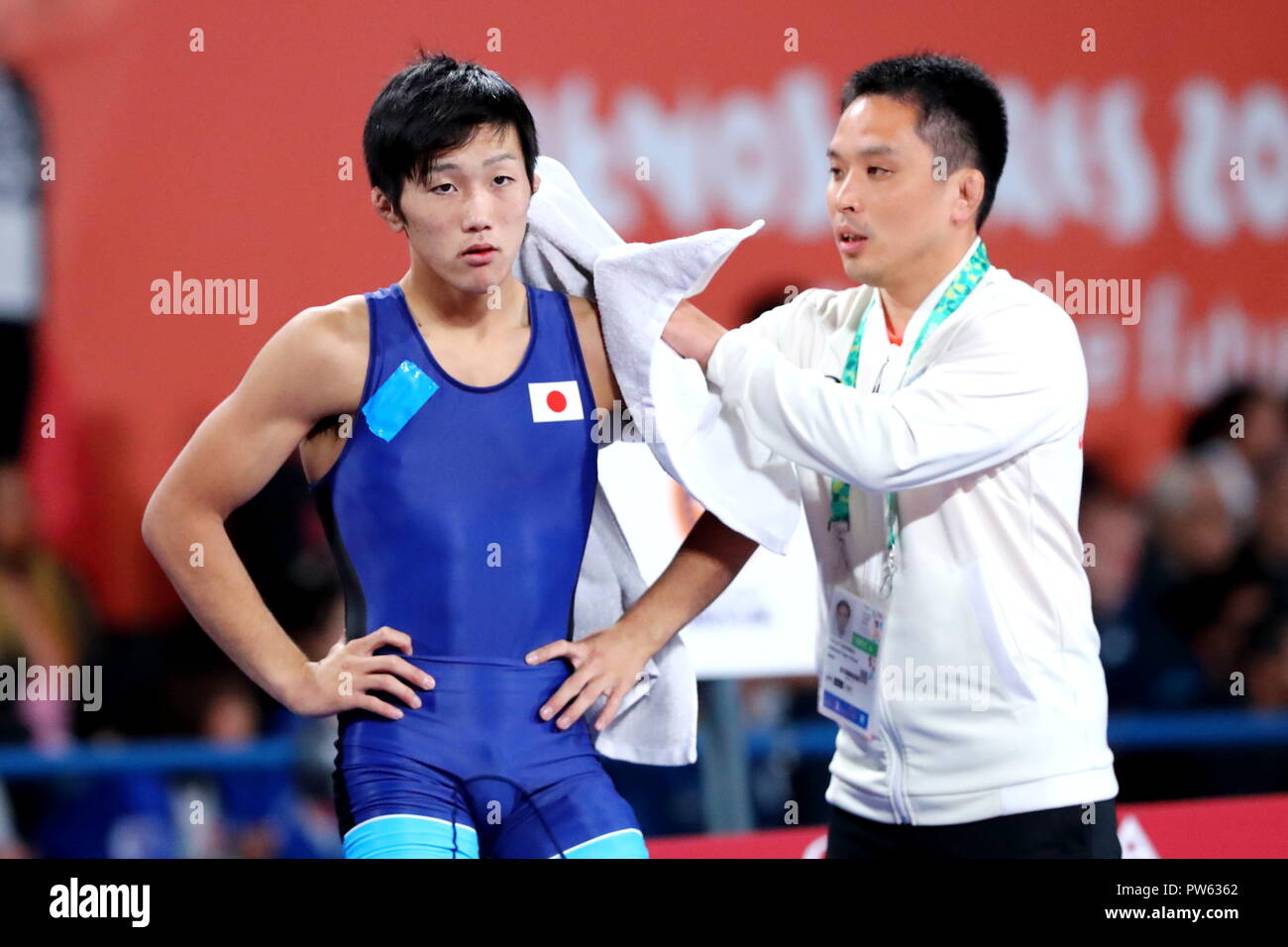 Buenos Aires, Argentina. 12th Oct, 2018. (L-R) ? Wataru Sasaki, Takuya Takasaka (JPN) Wrestling ...