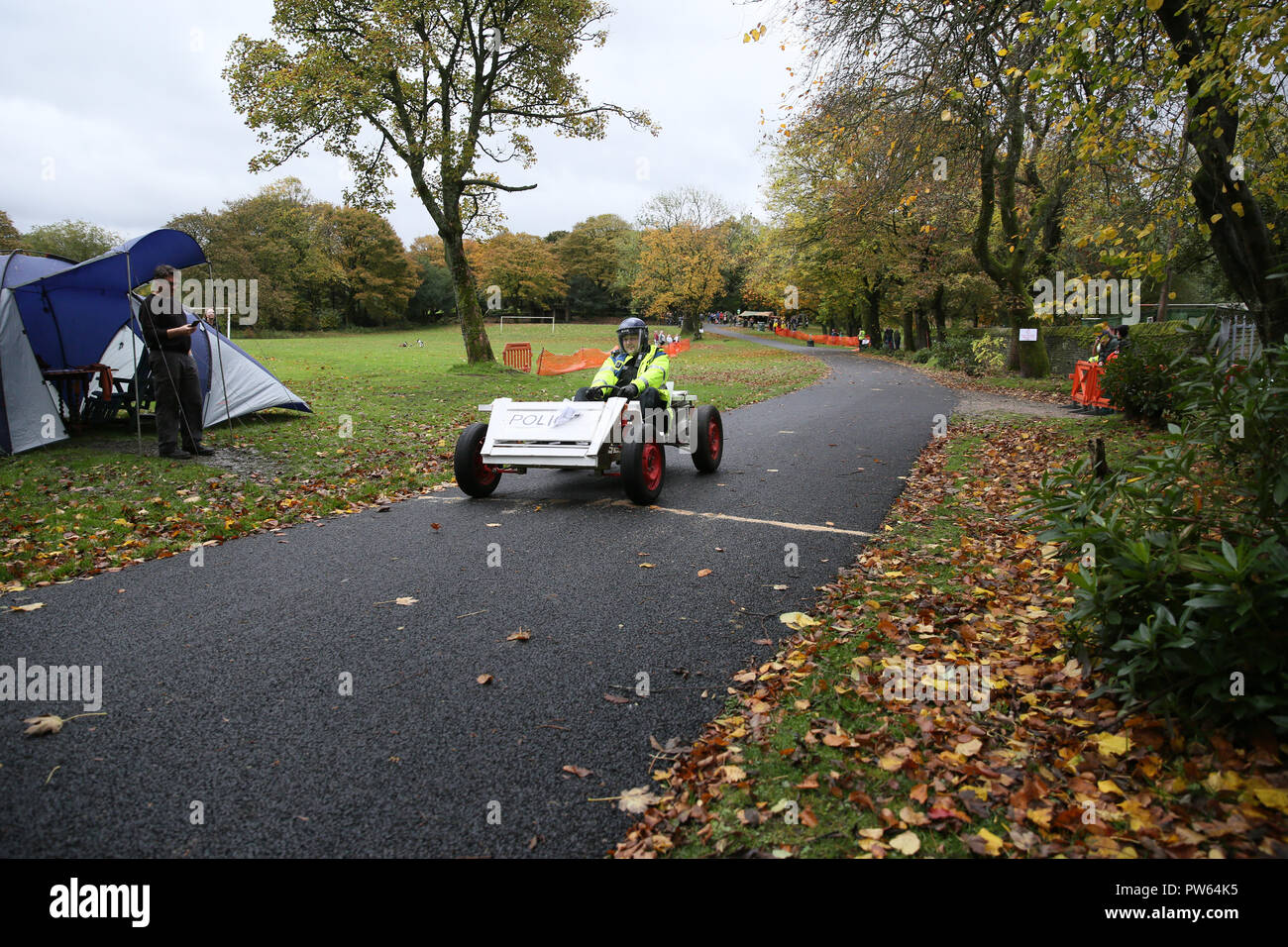 Bacup, UK . 13th October 2018. Local community police officers take ...