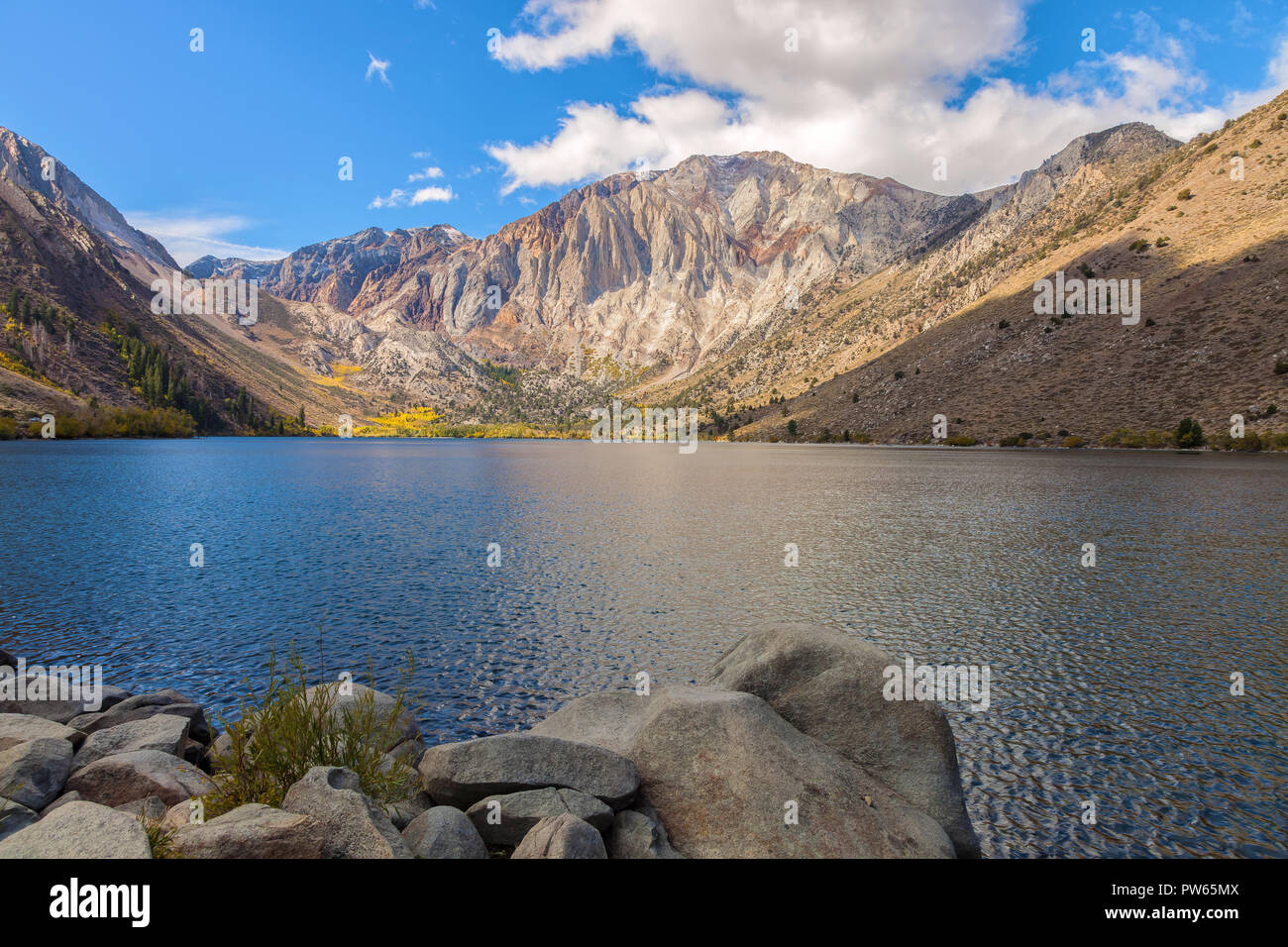 Convict Lake, with Laurel Mountain and the fall foliage, Mono County ...