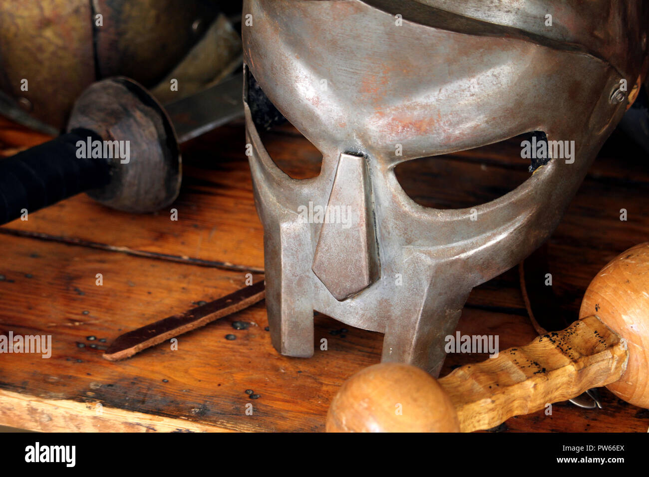 Roman soldier helmet and swords hi-res stock photography and images - Alamy
