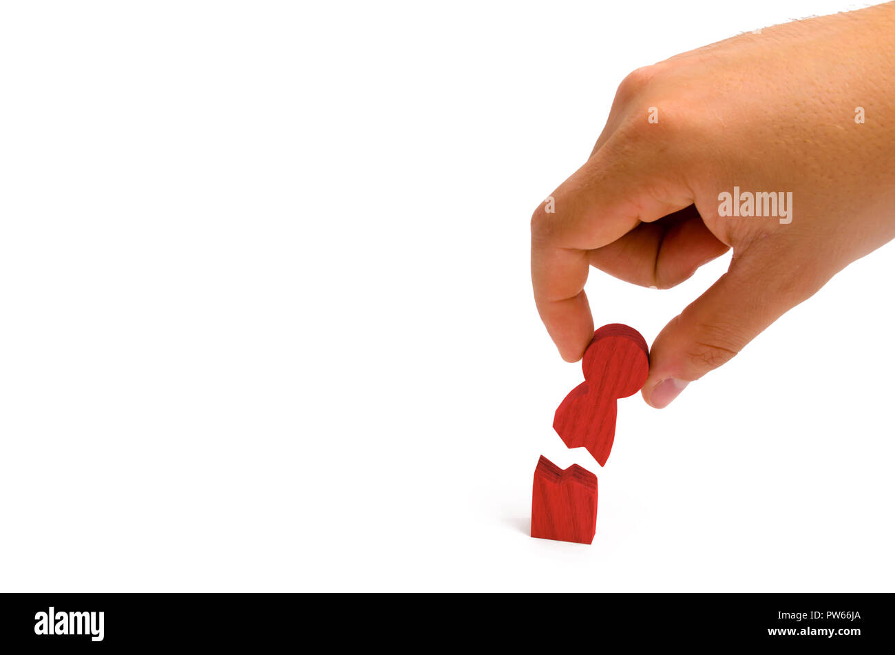 The hand collects the broken human figure. Psychological assistance to ...