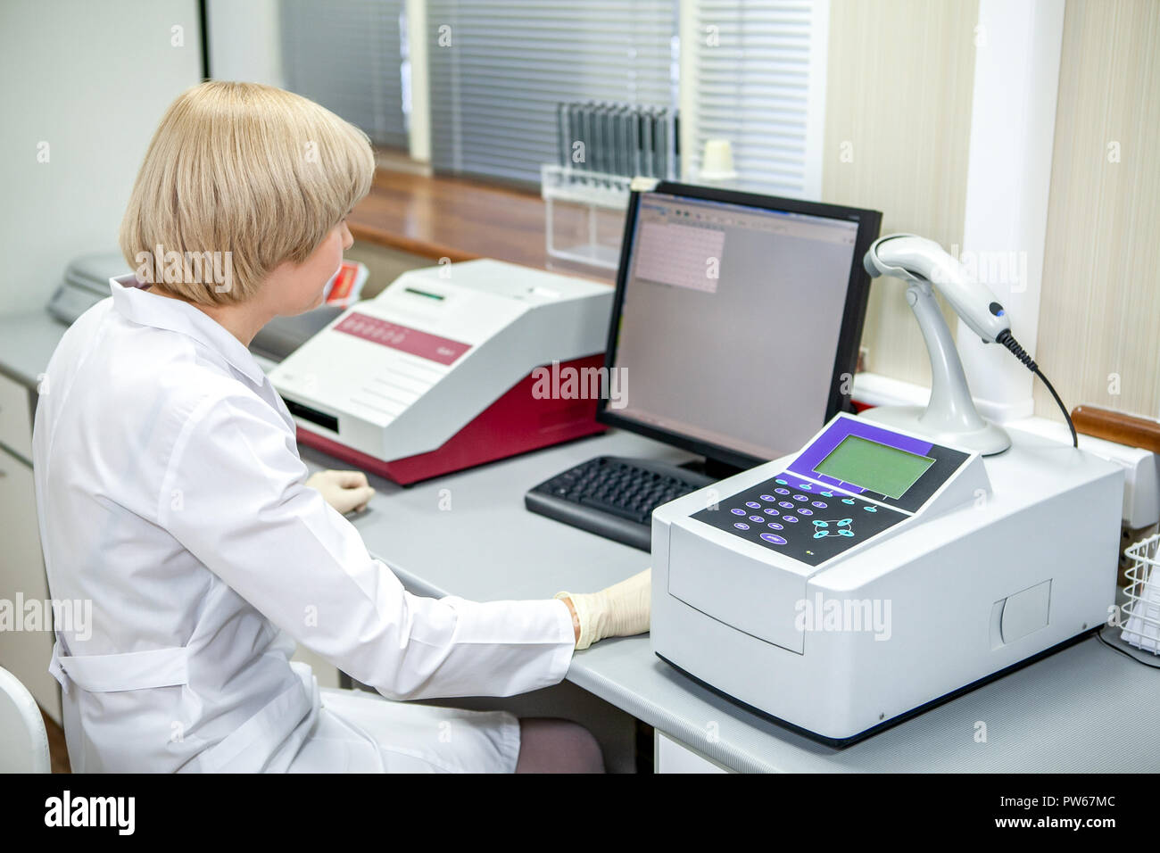 The laboratory assistant carries out the analysis of samples, records ...