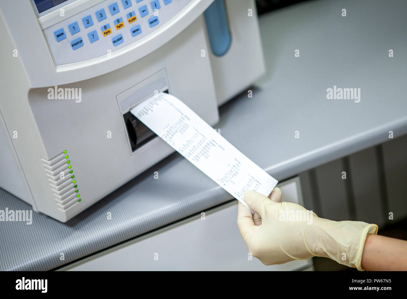 laboratory specialist receives an extract on the composition of blood ...